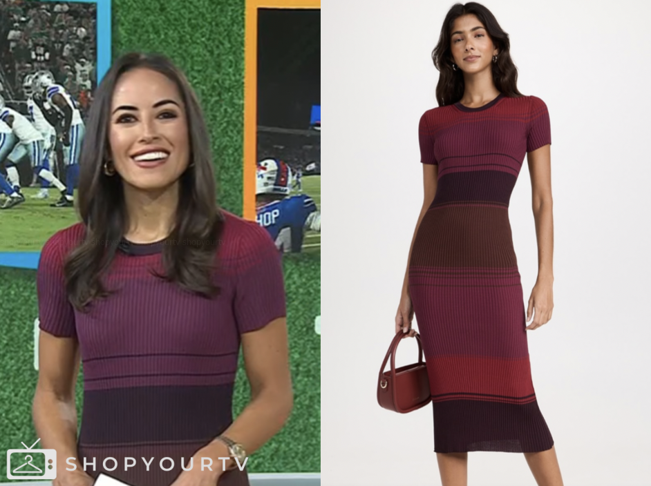 The Today Show: September 2025 Kaylee Hartung’s Burgundy Striped Knit ...