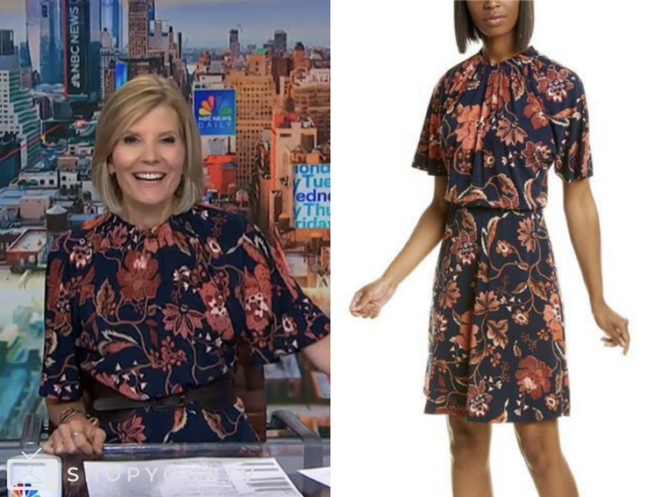 NBC News Daily: September 2025 Kate Snow’s Navy Blue and Orange Floral ...