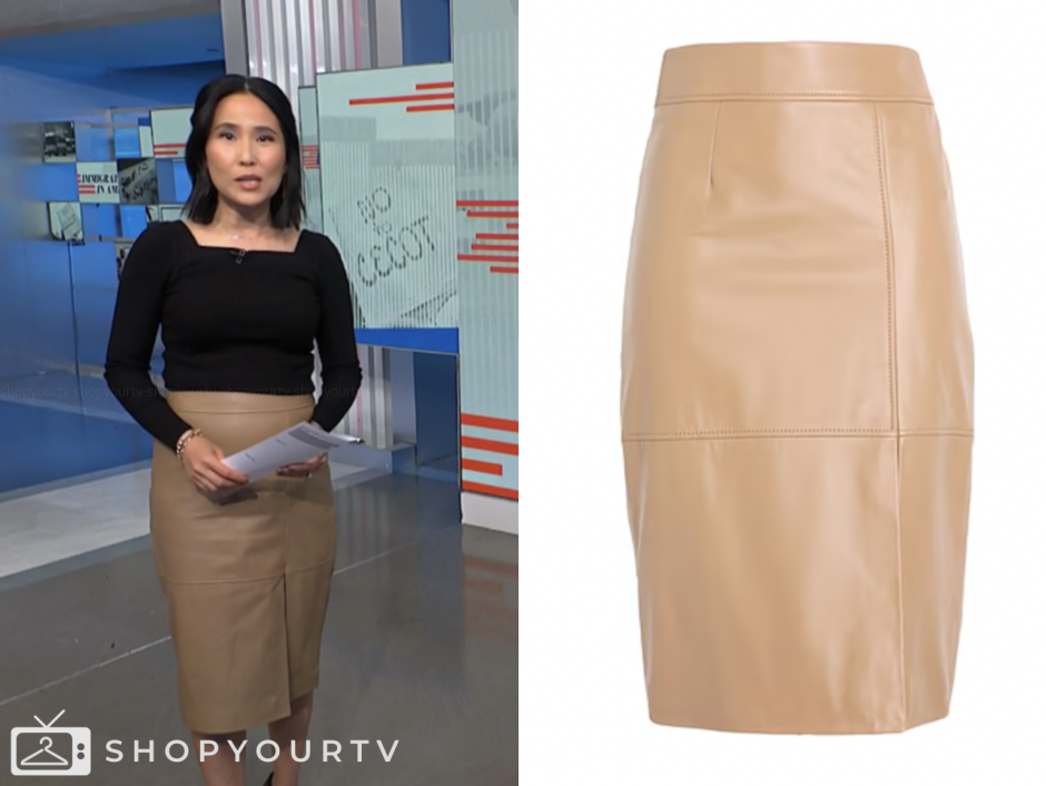 NBC News Daily: September 2025 Vicky Nguyen’s Beige Leather Pencil ...