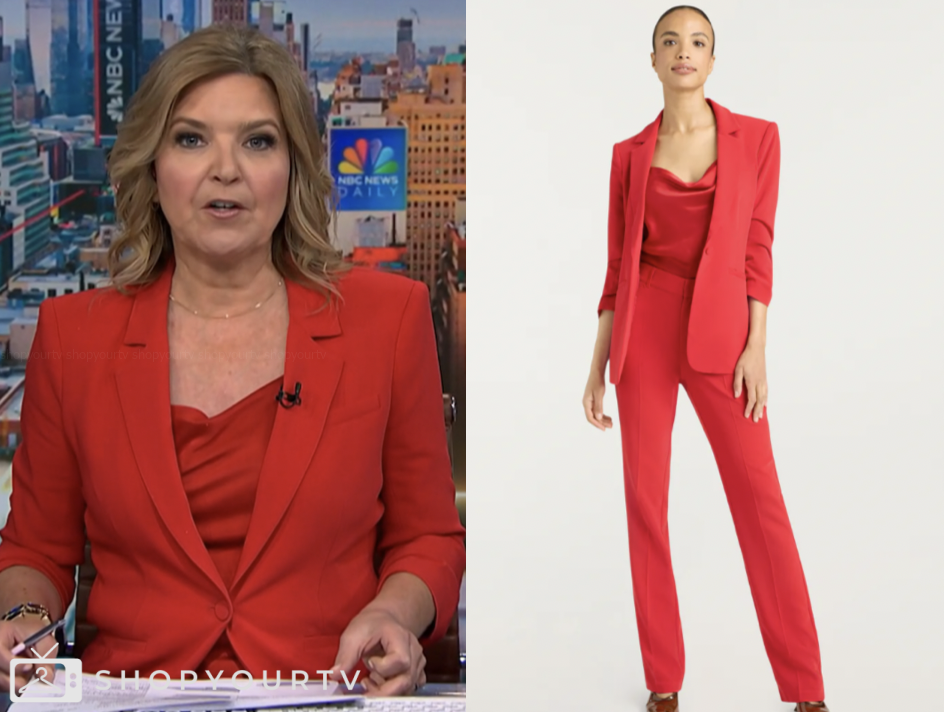 NBC News Daily: September 2025 Christine Romans’s Red Blazer, Camisole ...