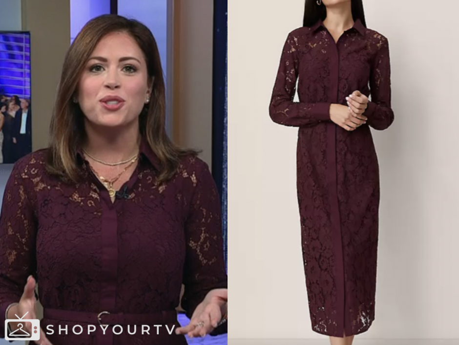 The Today Show: September 2025 Chloe Melas's Burgundy Lace Midi Shirt ...
