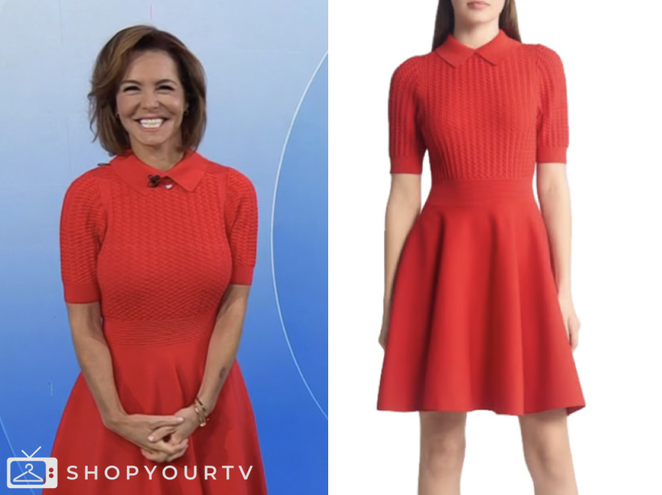The Today Show: September 2025 Stephanie Ruhle's Red Cable Knit Collar ...