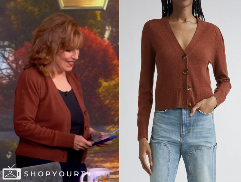 The View: September 2025 Joy Behar's Rust Orange Cardigan Sweater ...