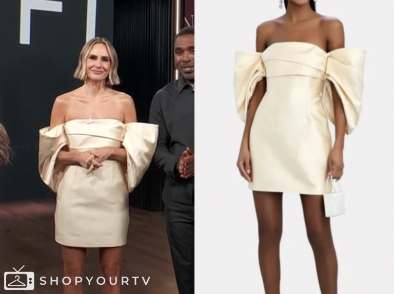 E! News: May 2023 Keltie Knight's Ivory Leather Cutout Mini Dress ...