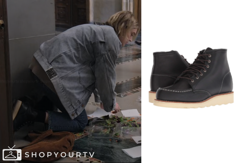 The Paper: Season 1 Episode 1 Mare's Black Combat Boots | Shop Your TV