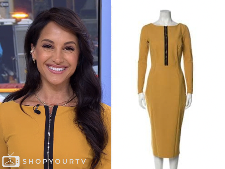Outnumbered: October 2025 Emily Compagno’s Yellow Zip-Front Sheath ...