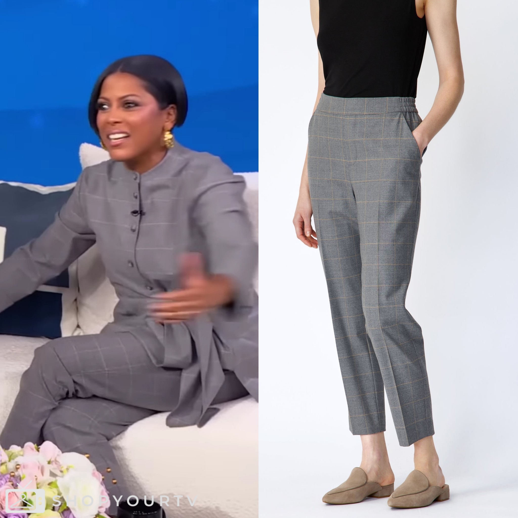 Tamron Hall Show: September 2025 Tamron’s Windowpane Straight Leg Pants ...